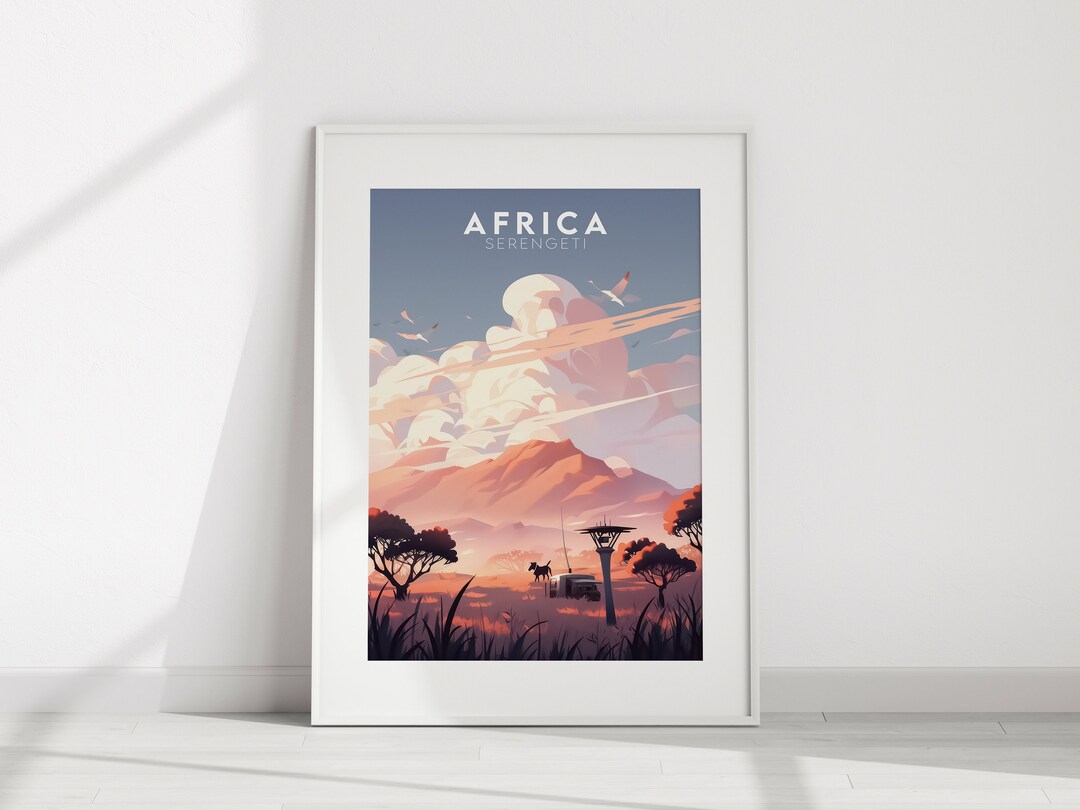 Africa Travel Poster, Serengeti Art Print, Home Decor Wall Art, Iconic ...