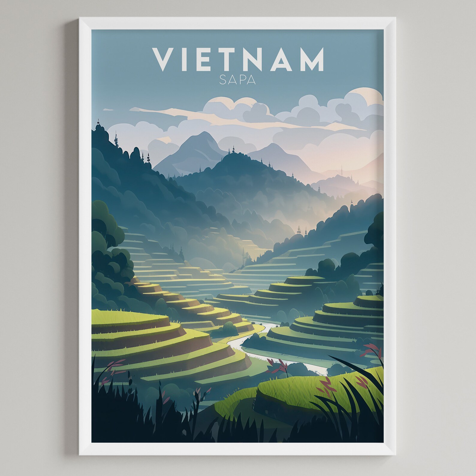 Sapa Vietnam Travel Poster | Home Wall Decor | Printable Digital ...