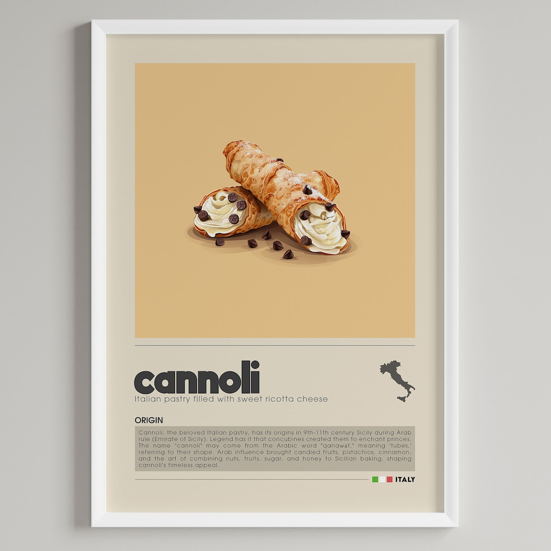 Cannoli Poster: Minimalist Italian Dessert Art (digital Download) - Etsy