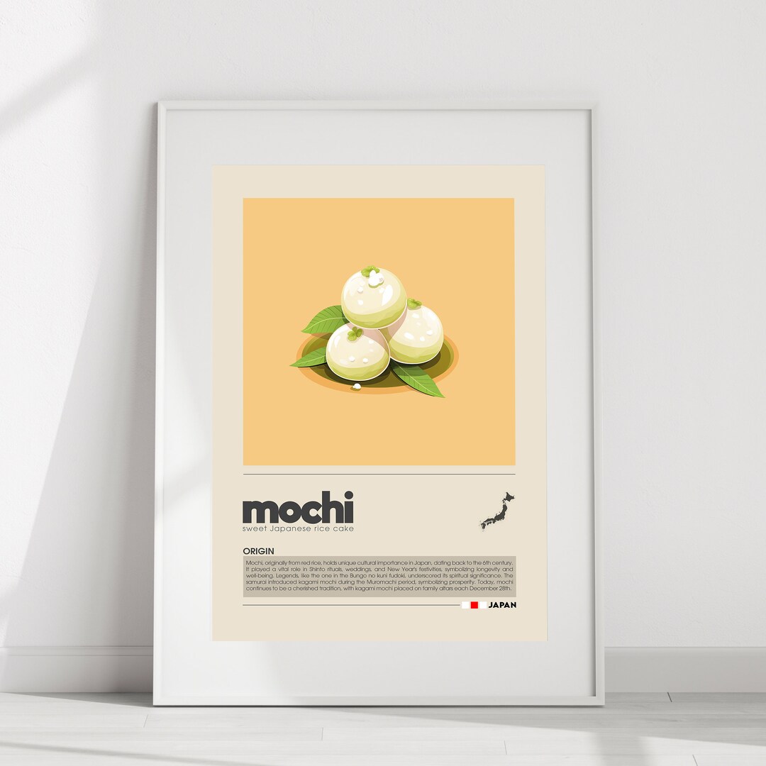 Mochi Poster Minimalist Japanese Dessert Art Deco Kitchen - Etsy