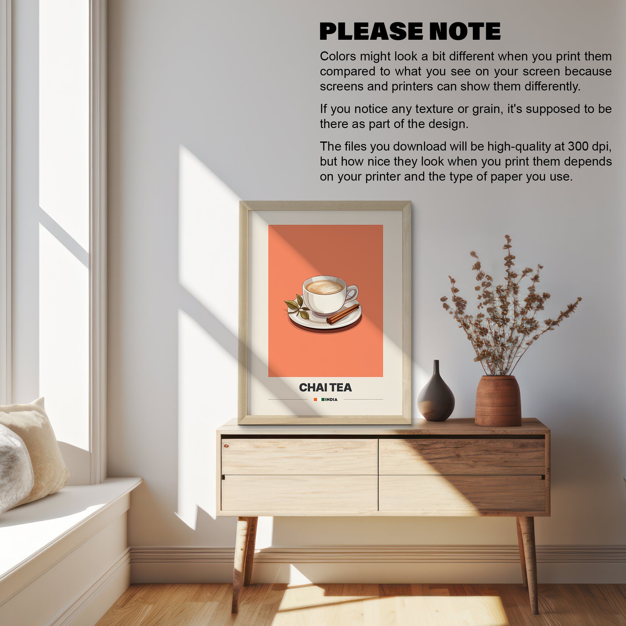 Chai Tea Poster | India Tea | Minimalist Cafe Decor | Printable Digital ...