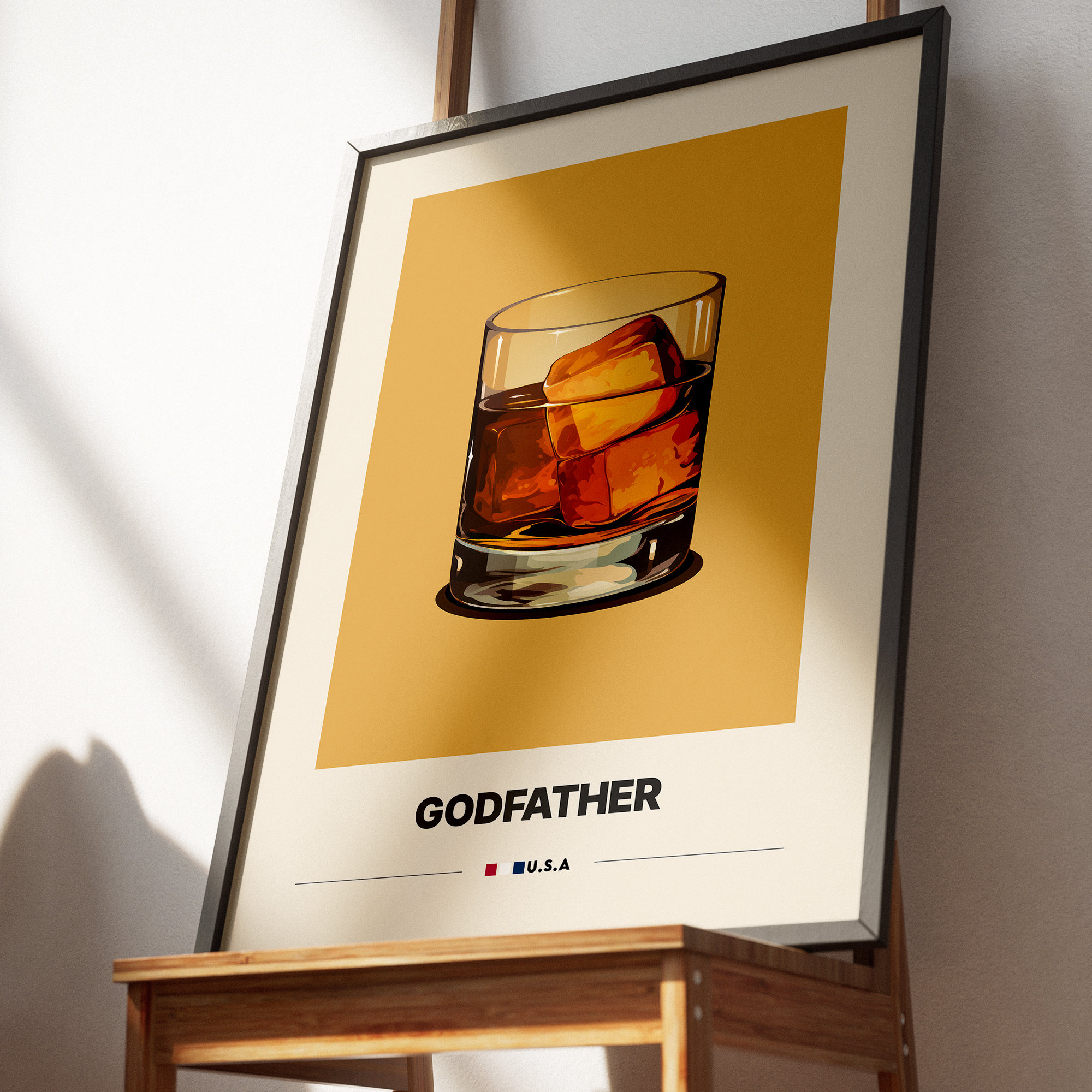 Godfather Cocktail Poster Minimalist Bar Cart Decor Printable Digital ...