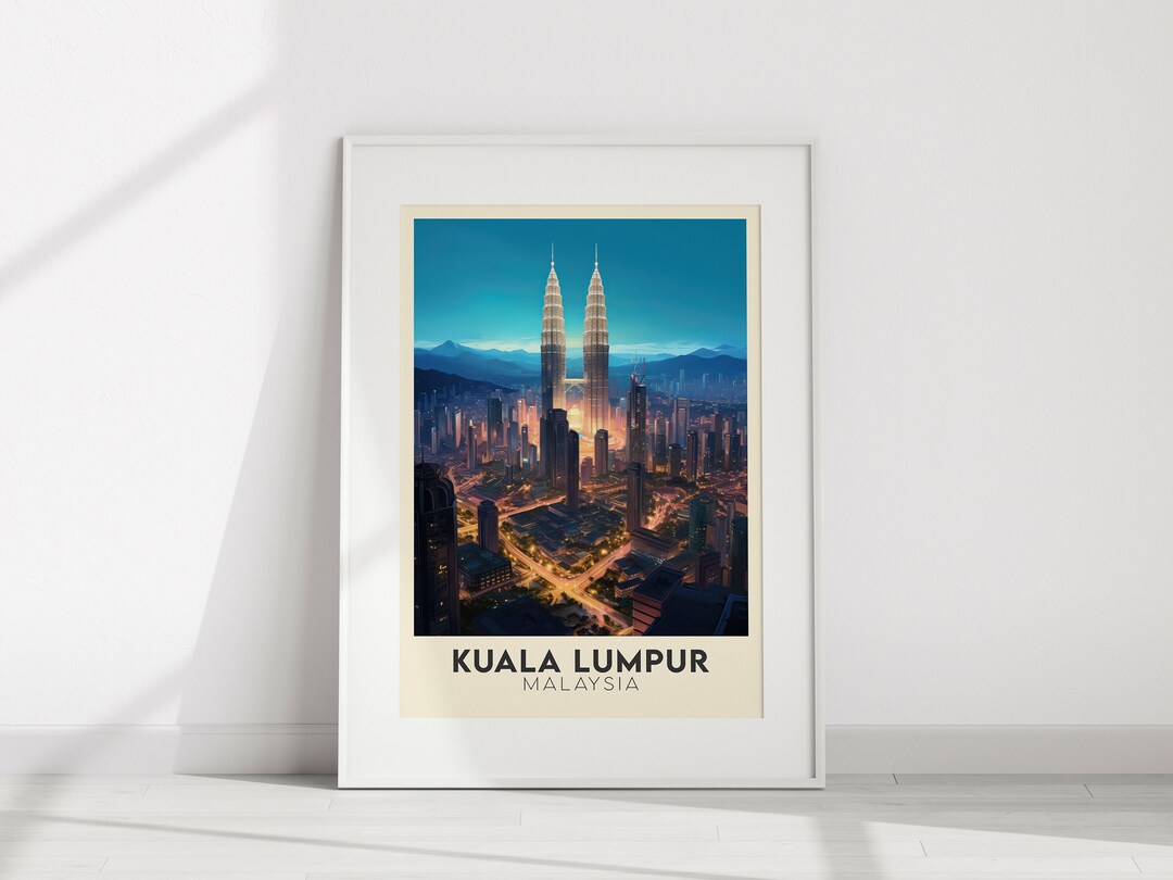 Kuala Lumpur Travel Poster | Malaysia Asia Print | Travel Wall Art ...