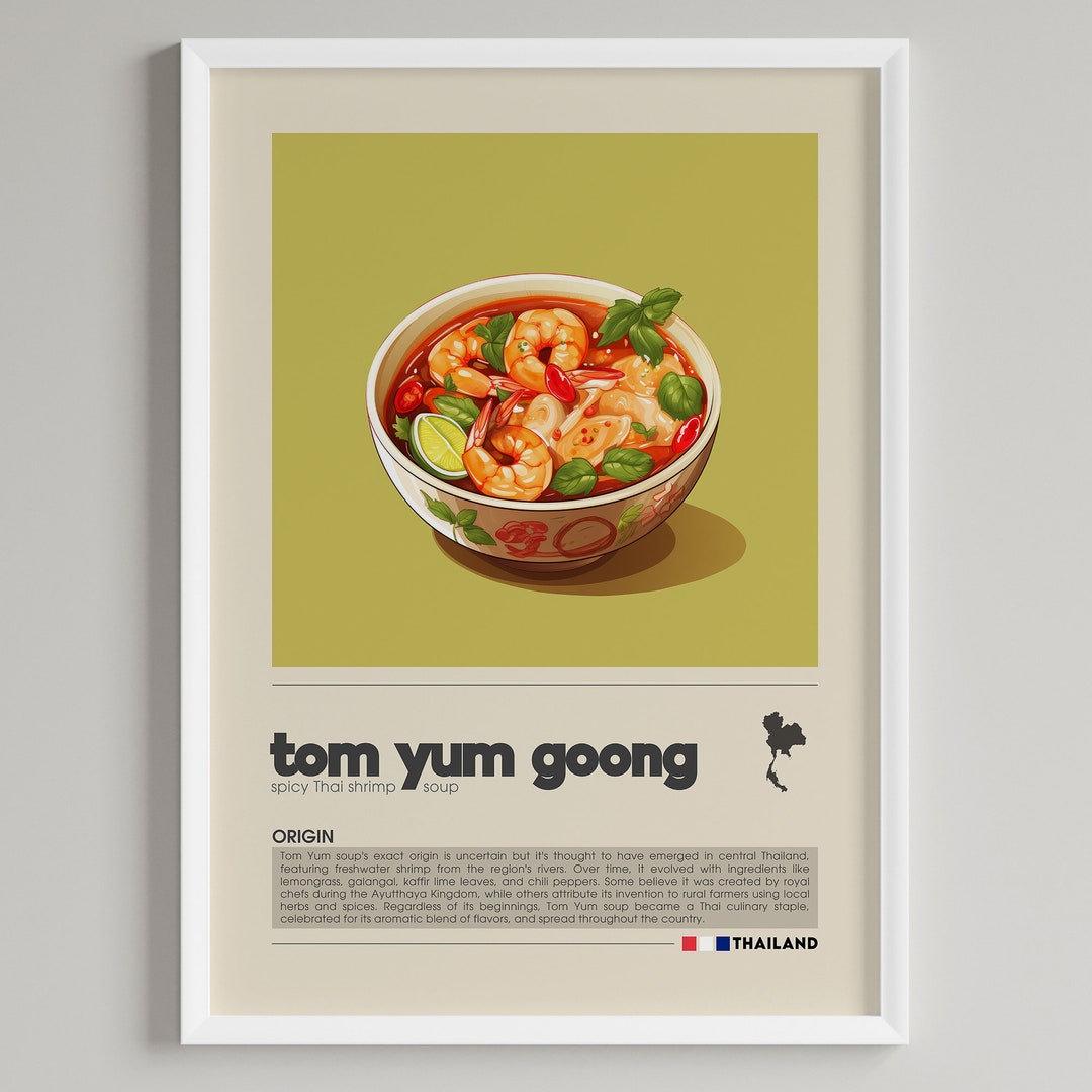 Tom Yum Goong Print: Minimalist Thai Food Art (digital Download) - Etsy