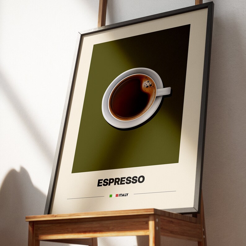 Espresso Poster | Italian Coffee | Minimalist Cafe Decor | Printable ...