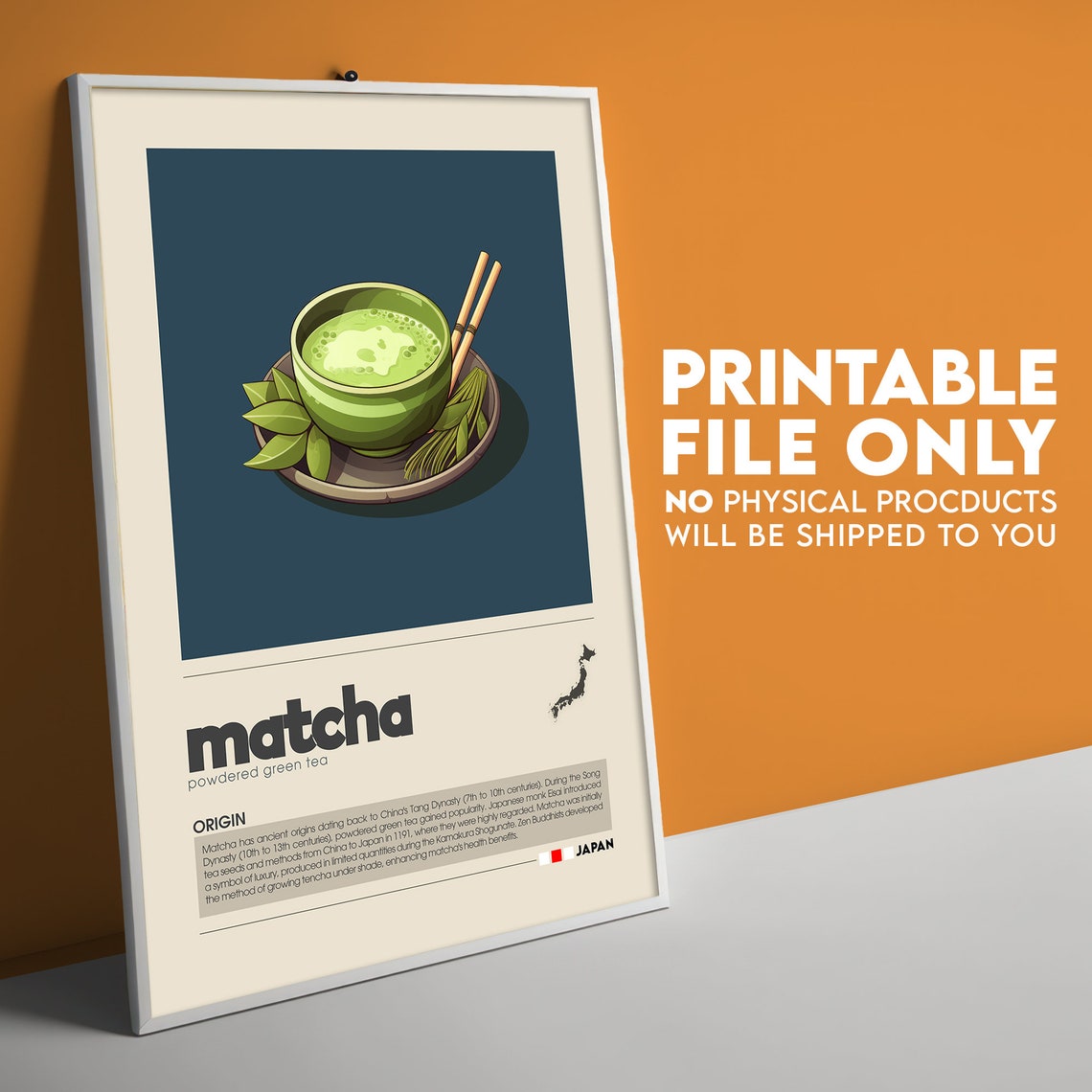 Matcha Poster Minimalist Japanese Tea Art Green Tea - Etsy