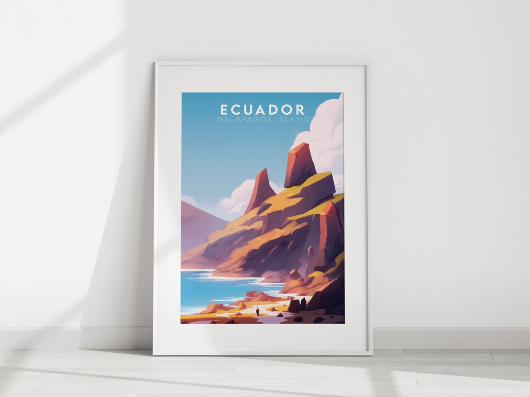 Ecuador Travel Poster, Galapagos Island Art Print, Home Decor Wall Art ...