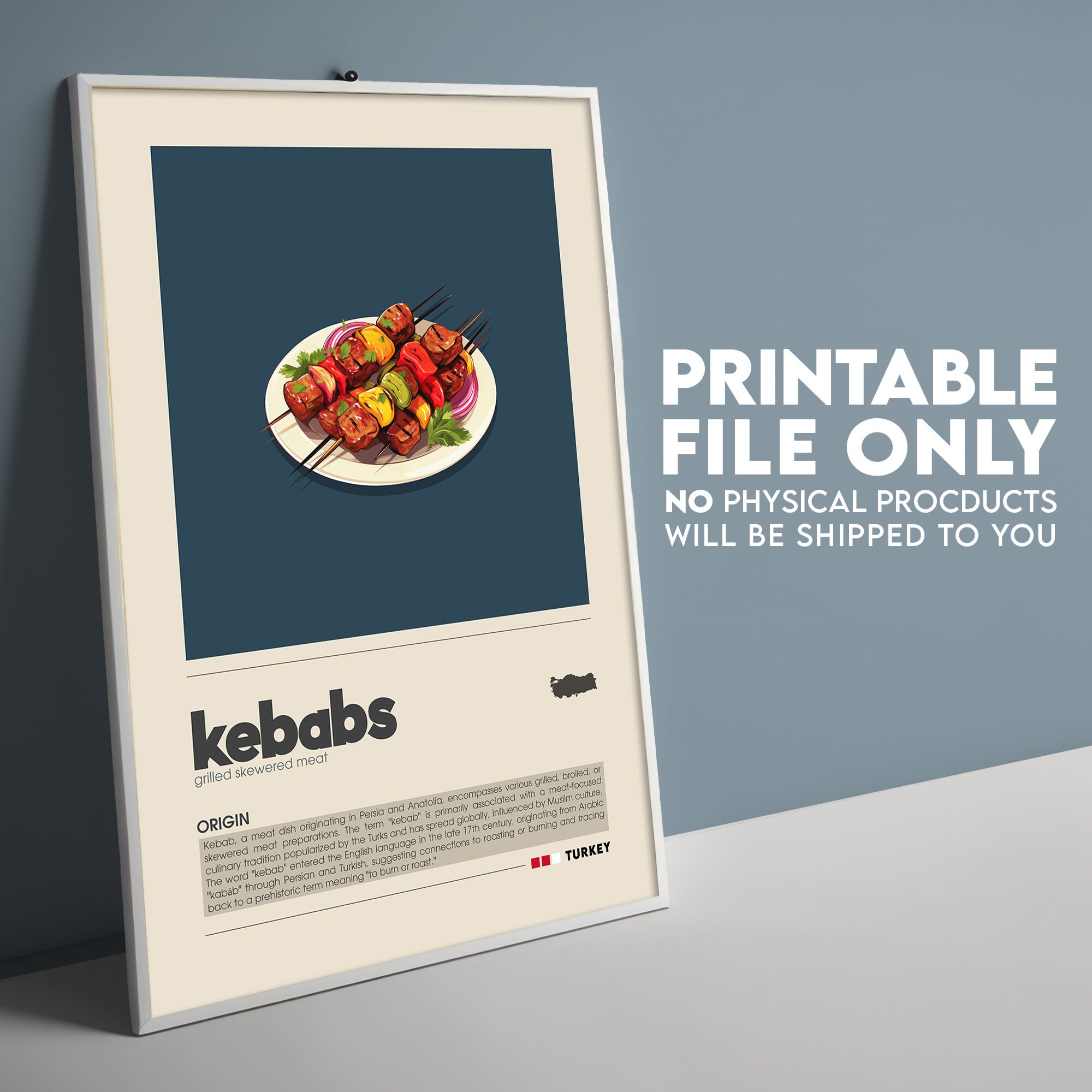 Kebabs Art Print: Middle East Food Poster (digital Download) - Etsy