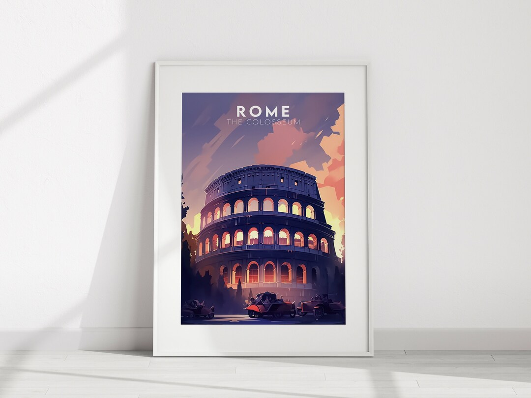 Colosseum Poster | Italy Travel Print | Europe Iconic Landmark | Rome ...