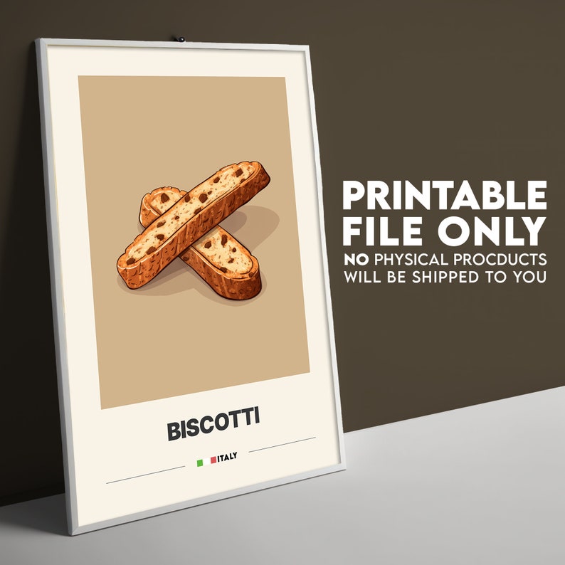 Biscotti Poster | Italian Dessert | Minimalist Cafe Decor | Printable ...