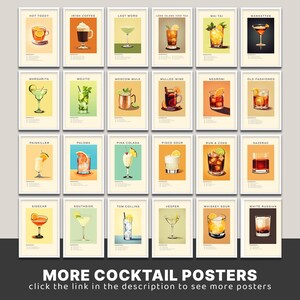 Bellini Cocktail Poster | Minimalist Bar Cart Decor | Printable Digital ...