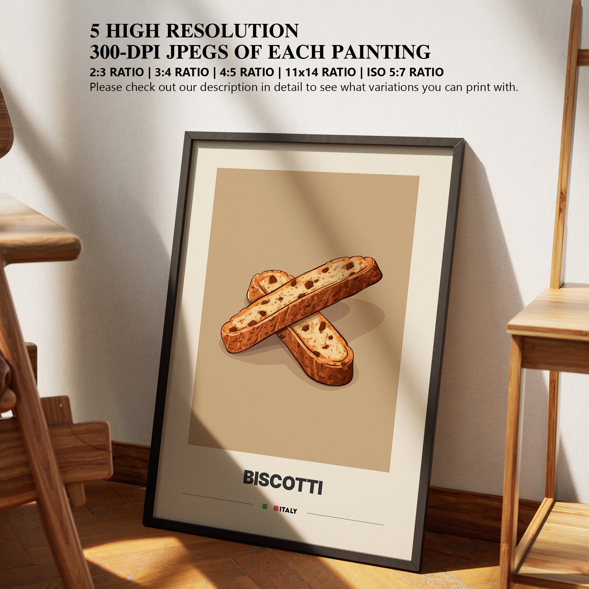 Biscotti Poster | Italian Dessert | Minimalist Cafe Decor | Printable ...