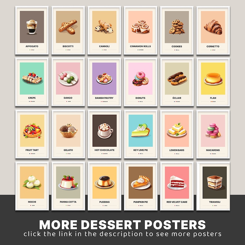 Tiramisu Poster | Italian Dessert | Minimalist Cafe Decor | Printable ...