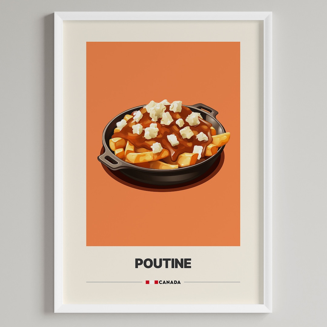 Poutine Poster | Canadian Food | Minimalist Cafe Art Deco | Printable ...