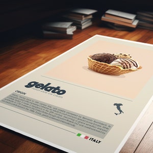 Gelato Poster | Italian Dessert | Minimalist Cafe Decor | Printable ...