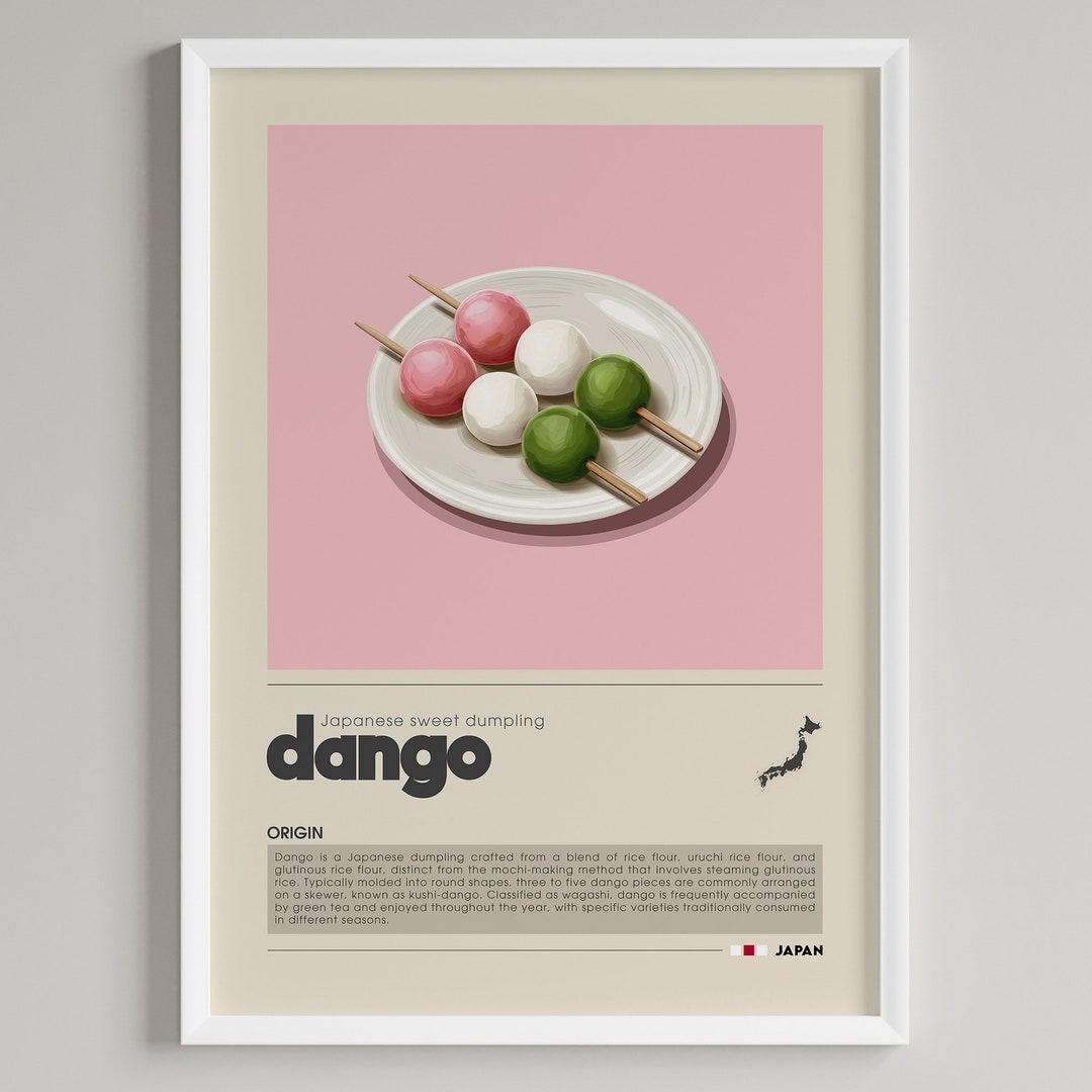 Dango Art Deco Poster: Japanese Dessert Print (digital Download) - Etsy