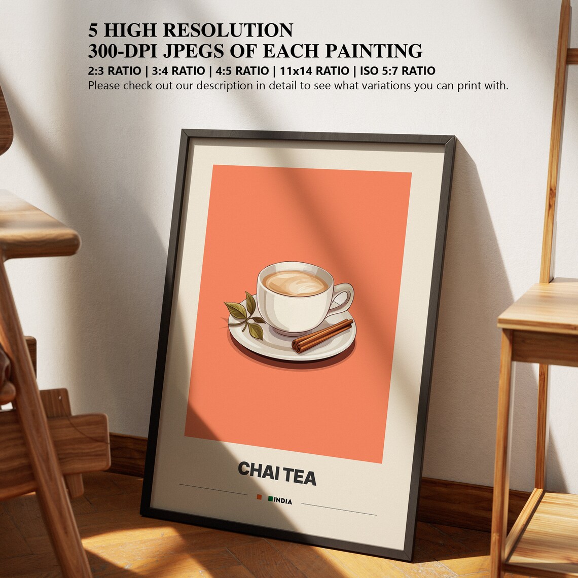 Chai Tea Poster | India Tea | Minimalist Cafe Decor | Printable Digital ...