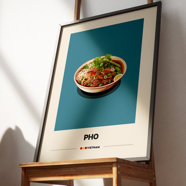 Pho Poster | Vietnamese Food | Minimalist Cafe Art Deco | Printable ...