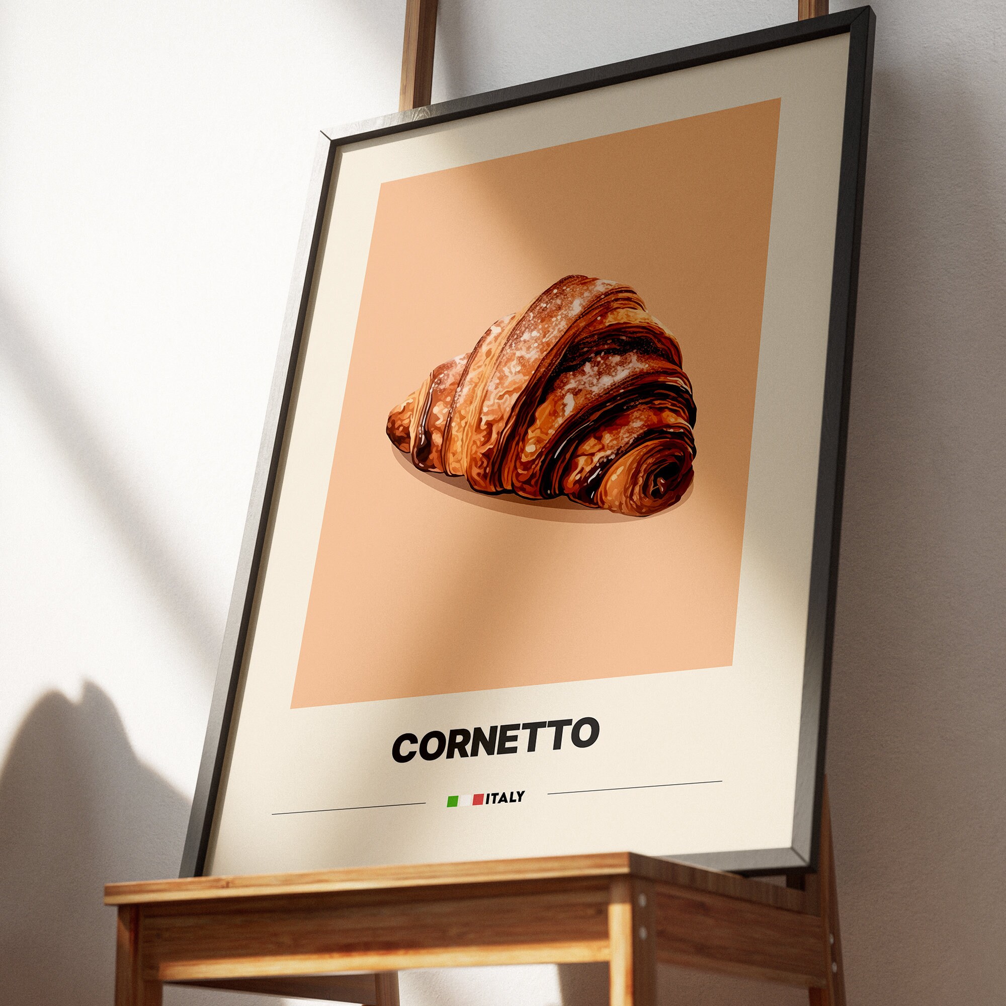 Cornetto Poster | Italian Dessert | Minimalist Cafe Decor | Printable ...