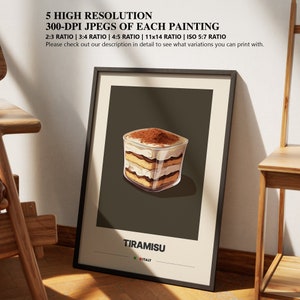 Tiramisu Poster | Italian Dessert | Minimalist Cafe Decor | Printable Digital Download - Etsy