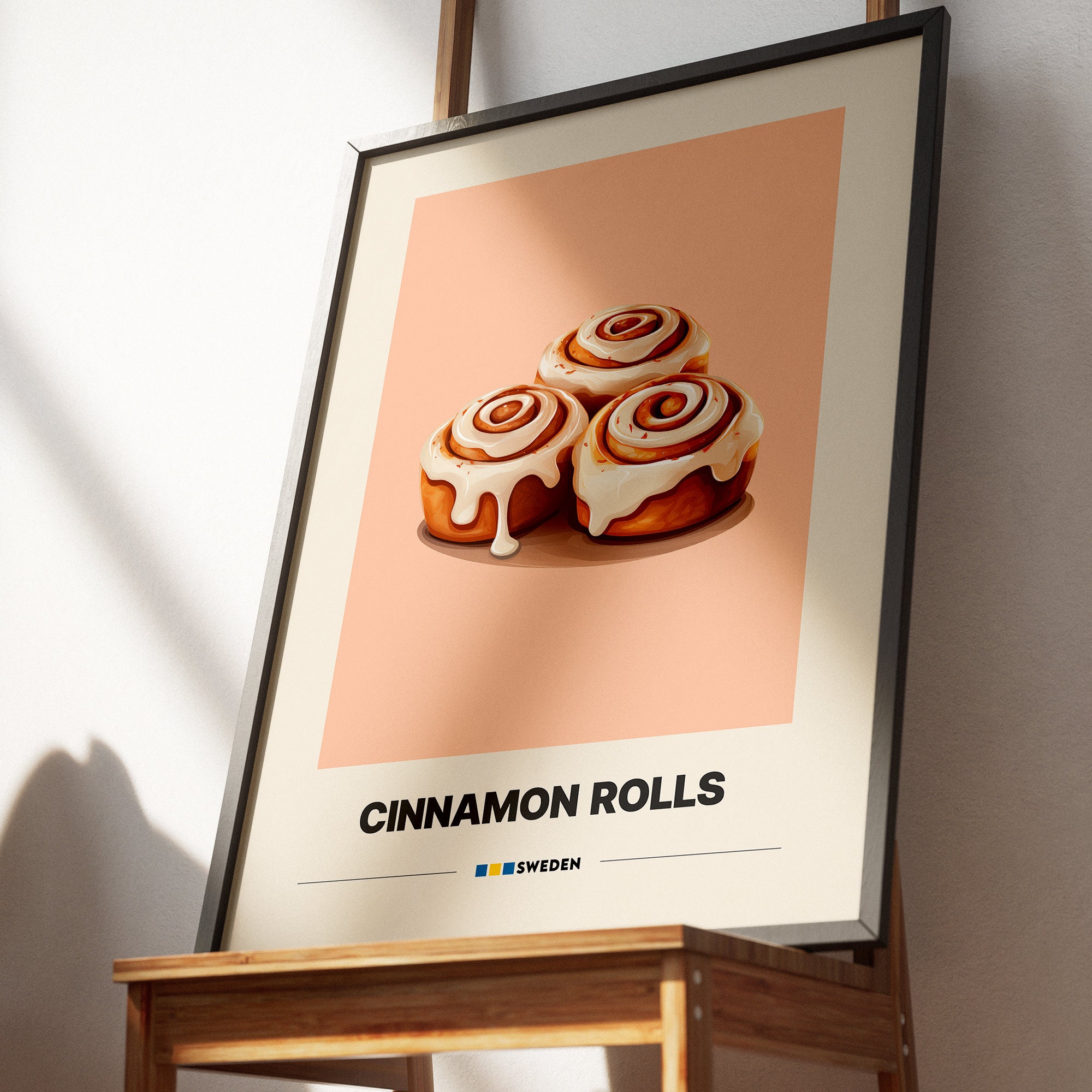 Cinnamon Rolls Poster | Swedish Dessert | Minimalist Cafe Decor ...