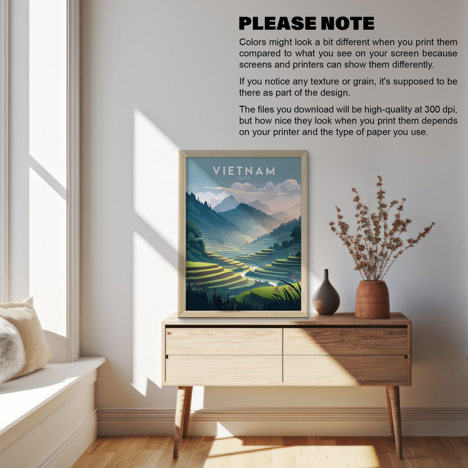 Sapa Vietnam Travel Poster | Home Wall Decor | Printable Digital ...