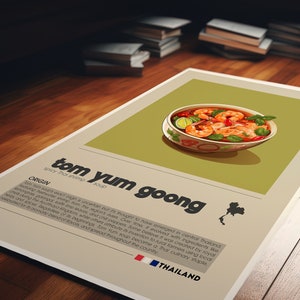 Tom Yum Goong Print: Minimalist Thai Food Art (digital Download) - Etsy