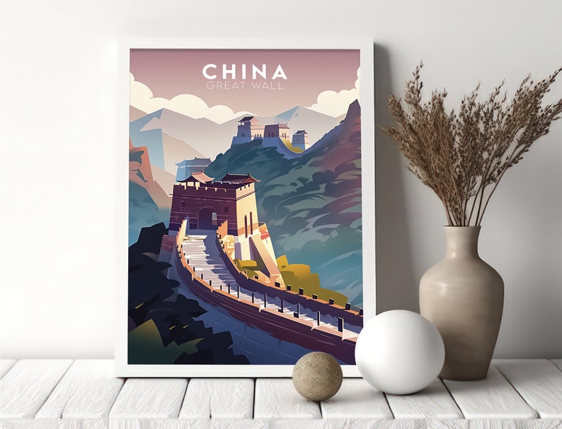 China Travel Poster, Great Wall Art Print, Home Decor Wall Art, Iconic ...