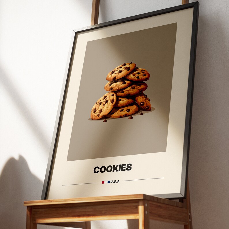 Cookies Poster | World Famous Dessert | Minimalist Cafe Decor ...