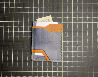 Hand Stitched Leather Card Wallet: Slim Minimalist Design - Etsy