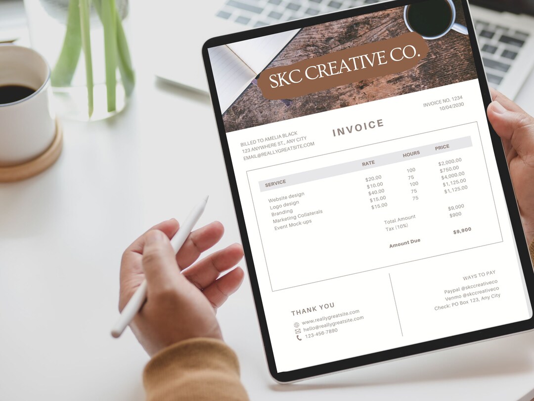 Invoice Template for Graphic Design, Web Design Service Invoice Form ...