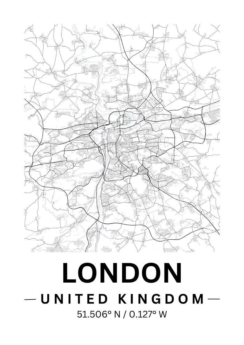 London Map Print - Digital Download Map Print, Digital File City Print ...
