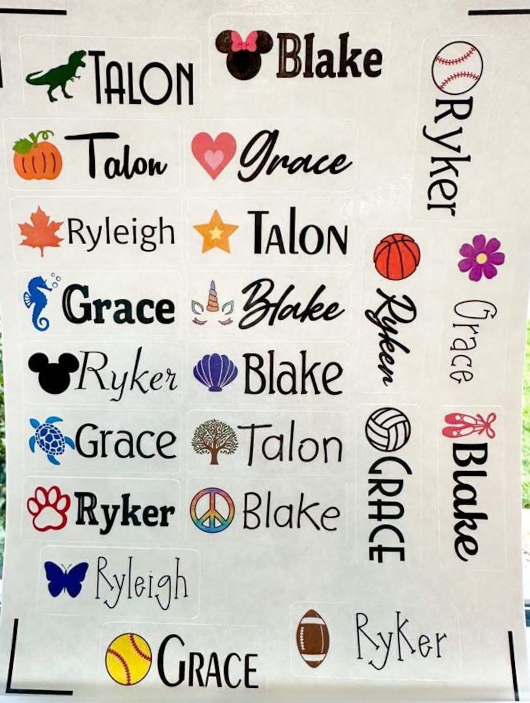 Personalized Name Labels/stickers - Etsy