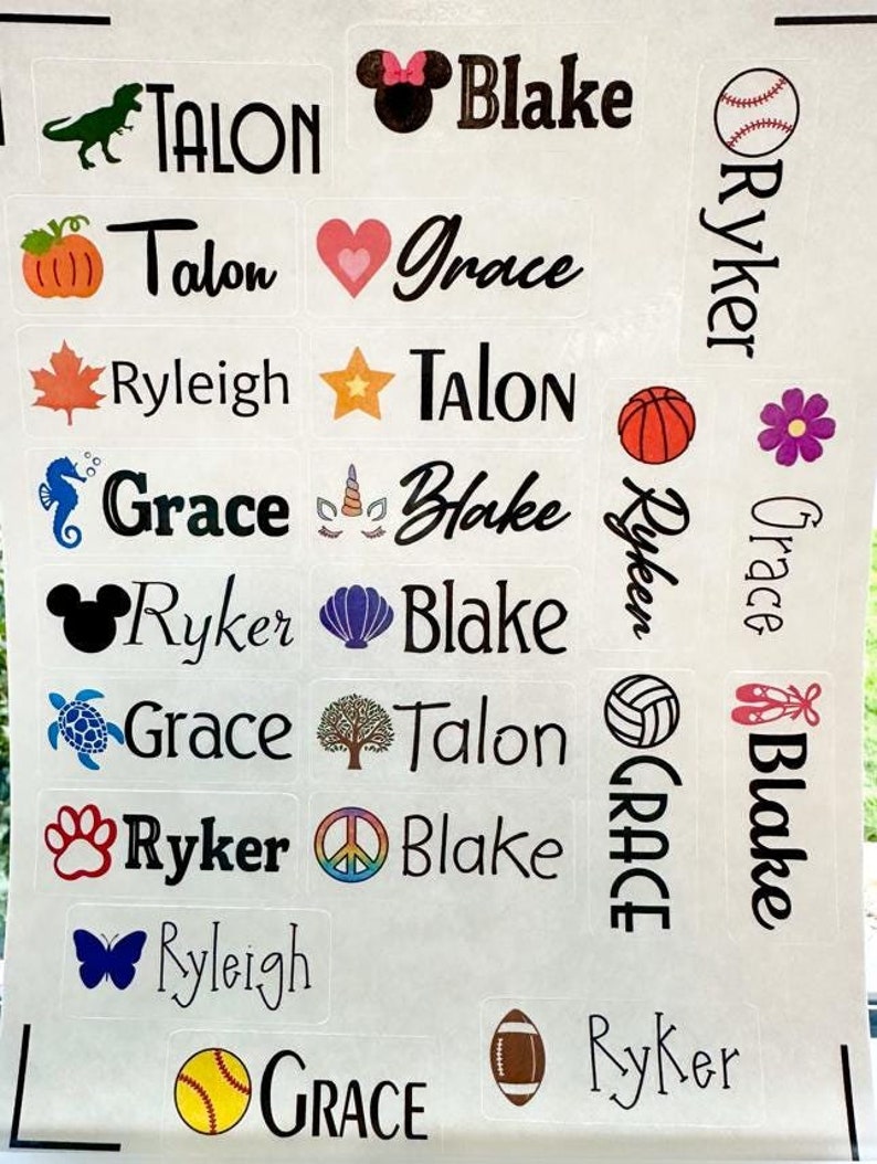 Personalized Name Labels/stickers - Etsy