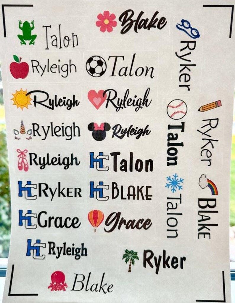 Personalized Name Labels/stickers - Etsy