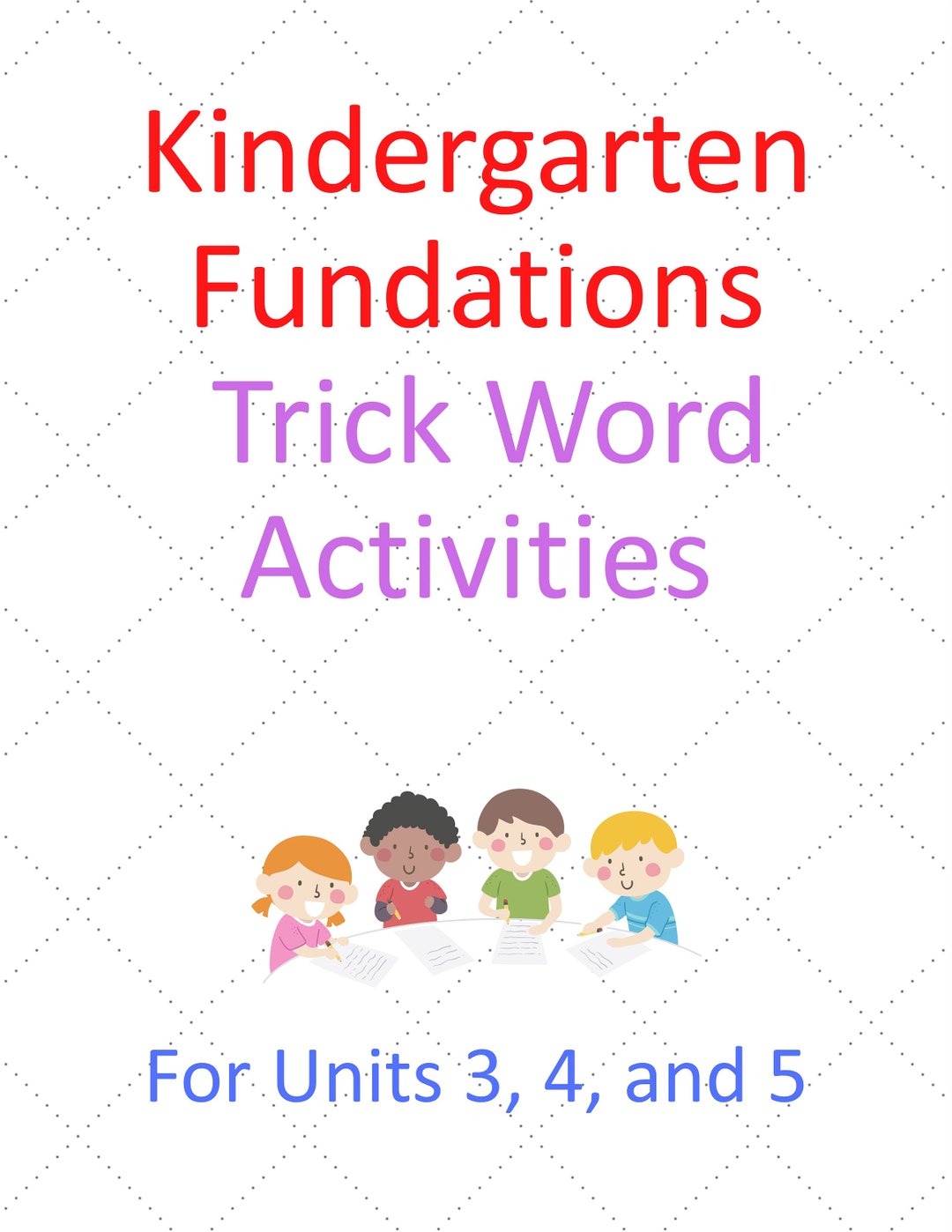 Kindergarten Trick Word Activities - Etsy