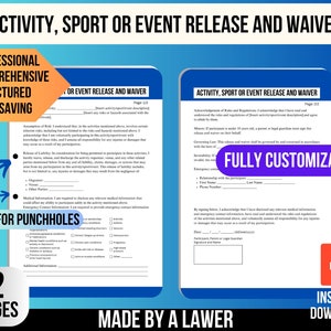 Activity, Sport or Event Release and Waiver Event Waiver, Sports ...
