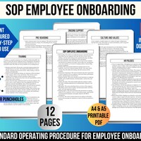 Standard Operating Procedure Employee Onboarding, Onboarding SOP, Hire ...