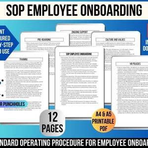 Standard Operating Procedure Employee Onboarding, Onboarding SOP, Hire ...