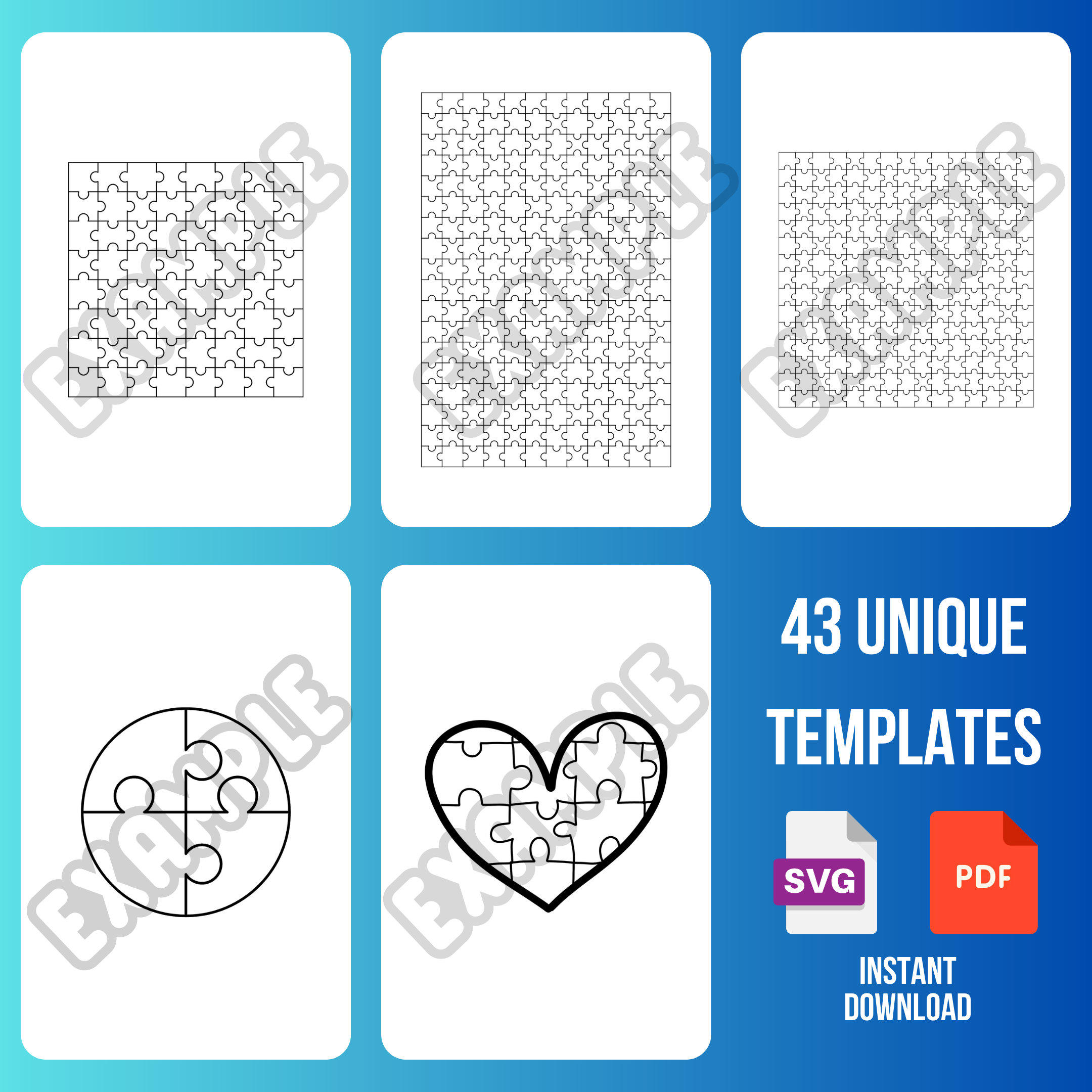43 Blank Puzzle Templates, Puzzle Crafts, SVG Design, Puzzle Templates ...