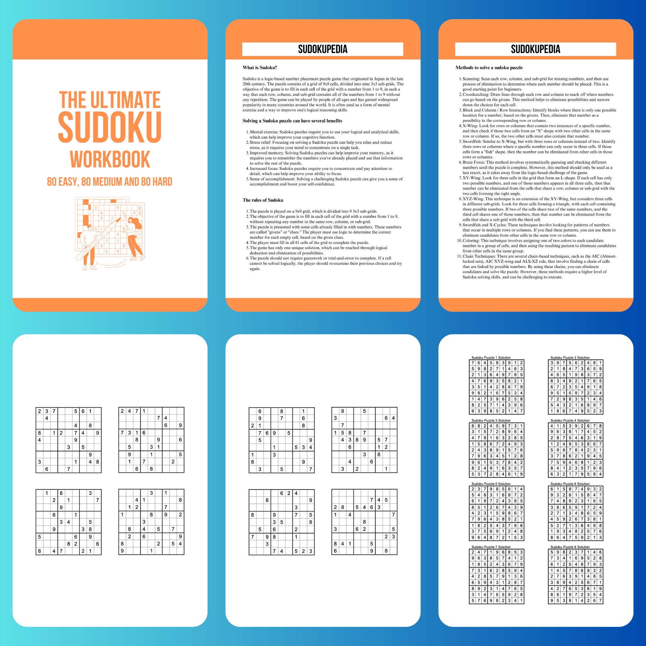 The Ultimate Sudoku Workbook, Sudoku Puzzles, Brain Teasers, Logic ...