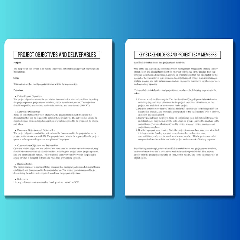 Standard Operating Procedure Project Management, Business Manual, SOP ...