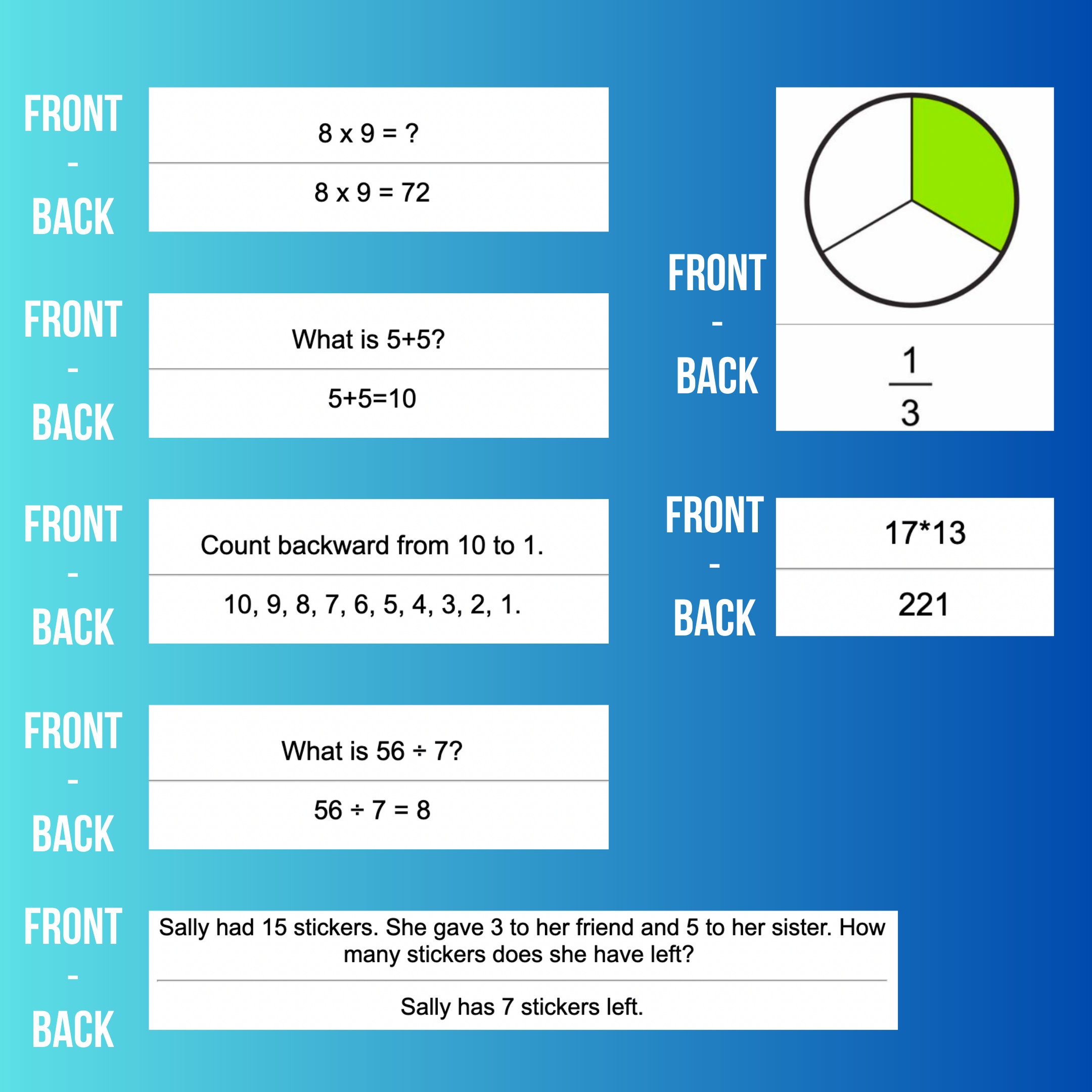 Anki Elementary Math Flashcard, Learning Program, Bundle Math ...