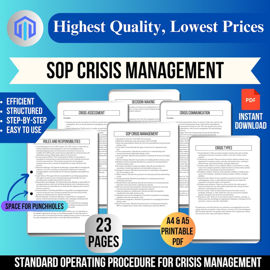 Standard Operating Procedure Crisis Management, Response Plan ...