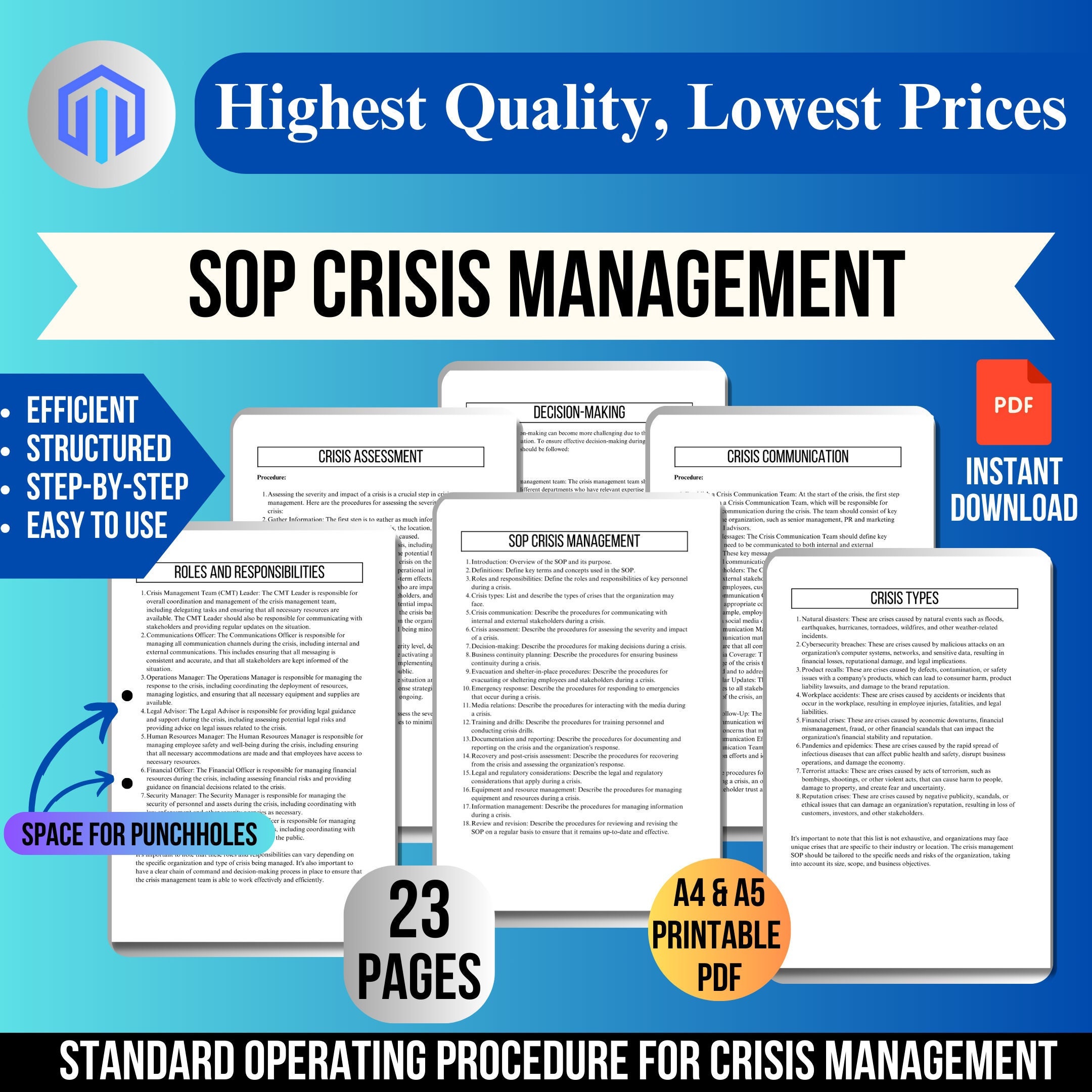 Standard Operating Procedure Crisis Management, Response Plan ...