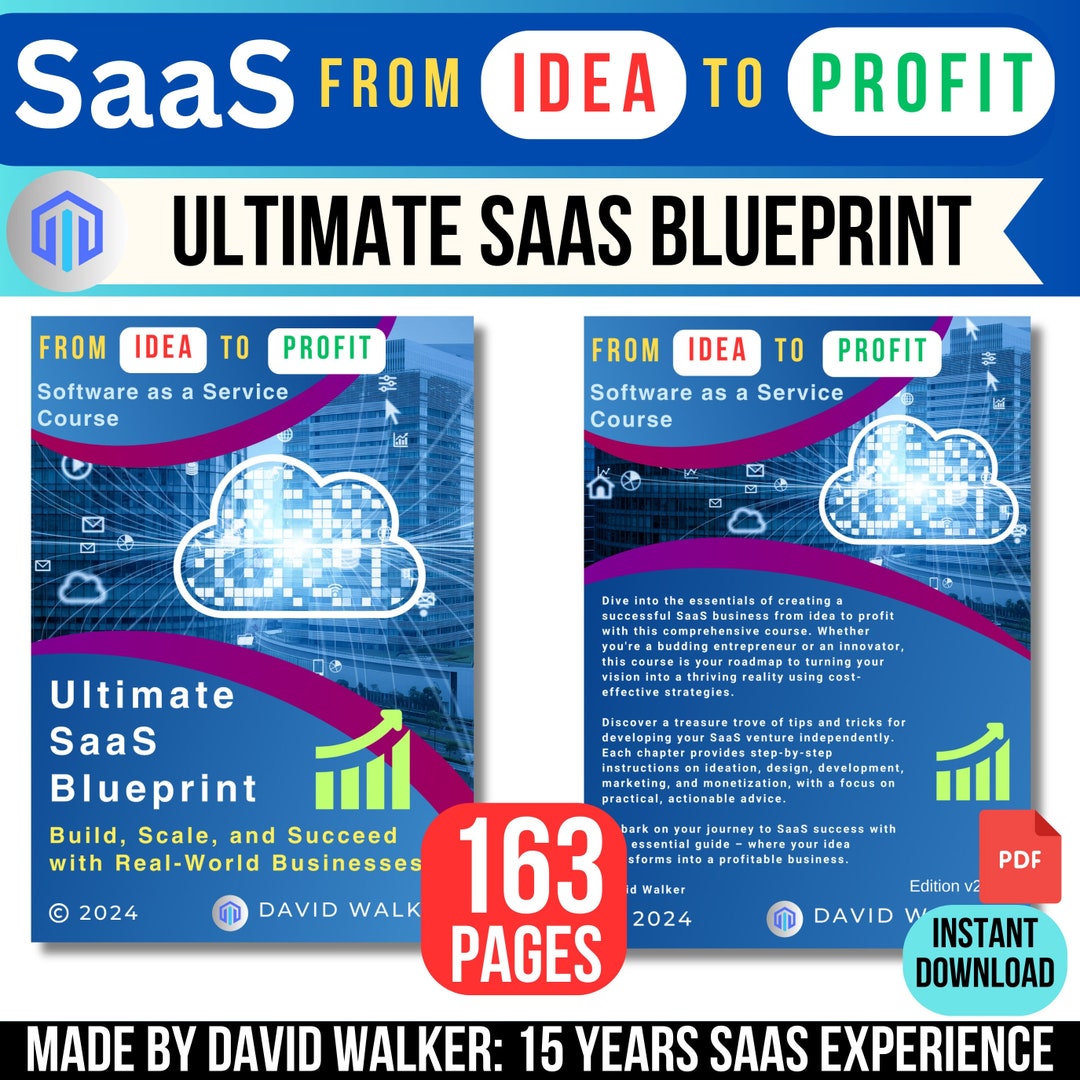 Saas Idea to Profit Book, Saas Blueprint, Cloud Business Educational ...