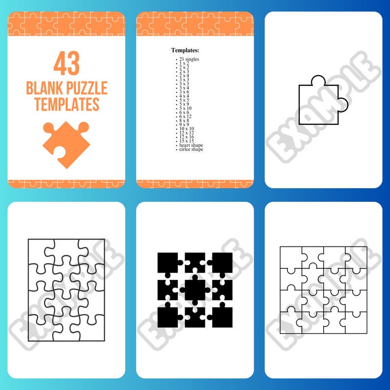 43 Blank Puzzle Templates, Puzzle Crafts, SVG Design, Puzzle Templates ...