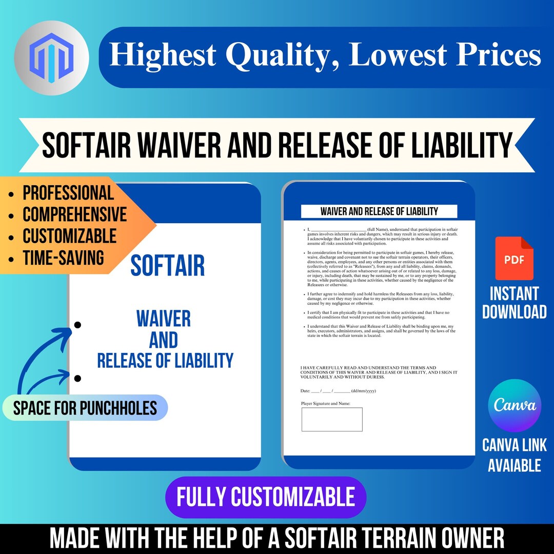 Airsoft or Softair Waiver and Release of Liability, Softair Waiver ...