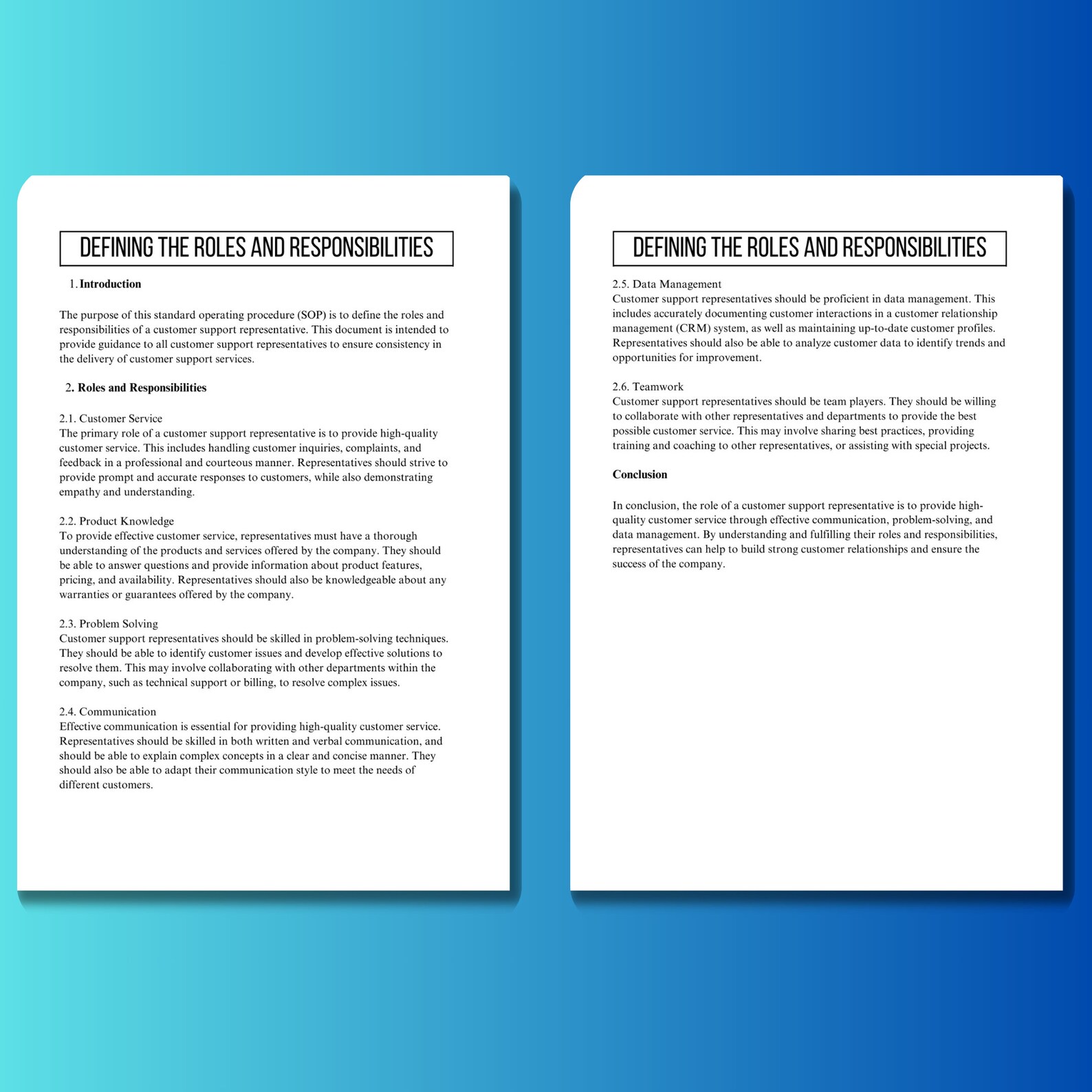 Standard Operating Procedure Customer Support, Customer Service ...