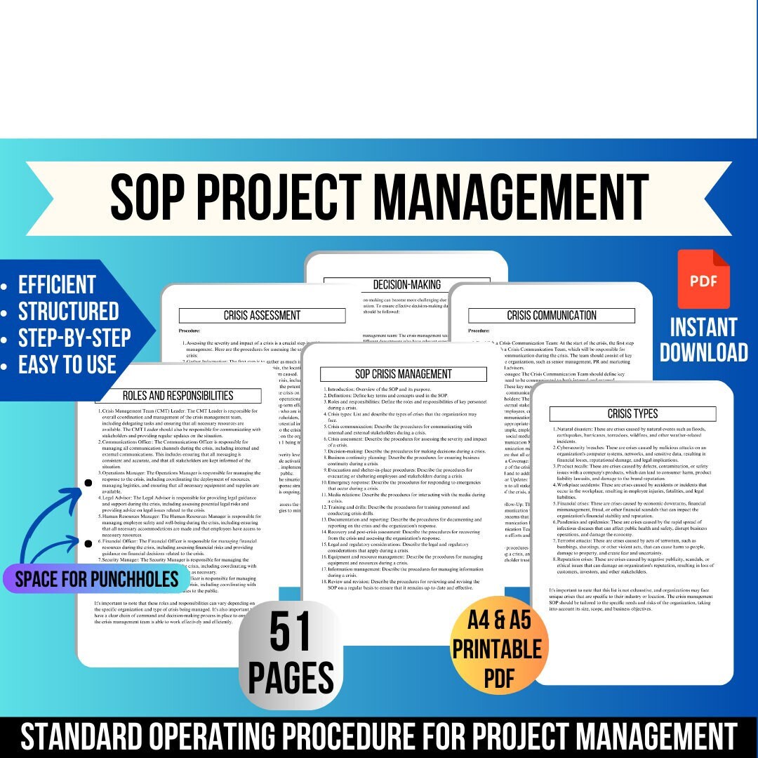 Standard Operating Procedure Project Management Business - Etsy